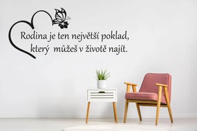 Lepy.cz Samolepka na zeď Rodina - poklad Velikost (šířka x výška): 60x25cm, Barevná varianta: Černá