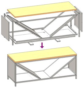 vidaXL Stojan na palivové dřevo s dřevěnou horní deskou bílý