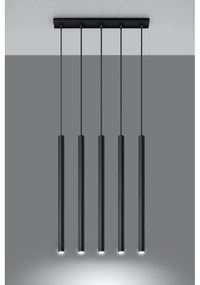 Černé závěsné svítidlo Sollux Fideus, délka 45 cm