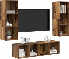 Sestava TV skříněk 3 ks Staré dřevo Kompozitní dřevo 3393129