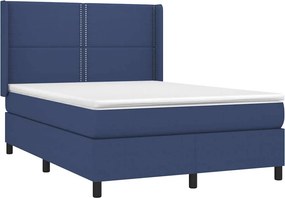Box spring postel s matrací modrá 140x200 cm textil 3131359