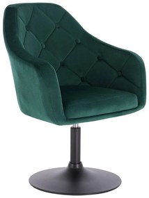 LuxuryForm DESIGN Otočné křeslo ANDORA VELUR na černém talíři - zelené