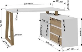 ADRK Furniture Rohový stůl IWO II