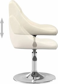 Otočné jídelní židle 2 ks krémové samet 335282