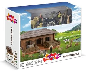 Buddy Toys 1041 Farma, Stáj a zvířata s velkým příslušenstvím