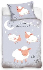 Carbotex Povlečení bavlna do postýlky Ovečky Sweet Dreams 100x135, 40x60 cm
