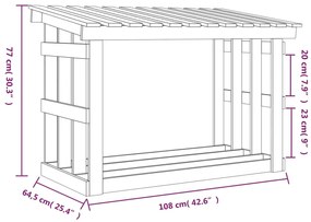 vidaXL Stojan na dřevo bílý 108 x 64,5 x 77 cm masivní borovice