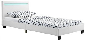 Goleto Čalouněná postel Verona s LED osvětlením 90 x 200 cm | bílá