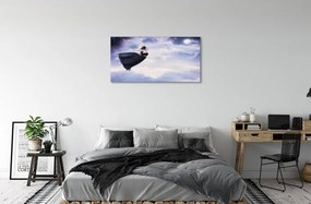 Obrazy na plátně Víla nebe mraky půlměsíc 125x50 cm