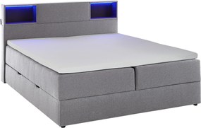 XXXLutz POSTEL BOXSPRING, 160/200 cm, světle šedá Xora - Postele s úložným prostorem - 000101026403