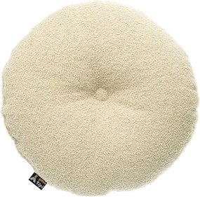Sametový polštář s knoflíkem barva béžová látka pletený vzor