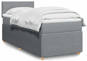 Box spring postel s matrací světle šedý 100 x 200 cm textil 3289660