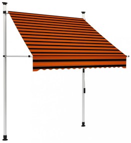 Ručně zatahovací markýza oranžová / hnědá Dekorhome 100 cm