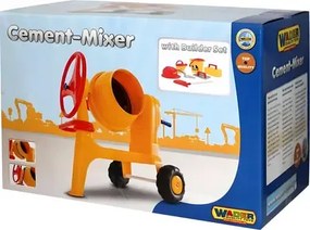WADER Dětská míchačka Construct žlutá / s přilbou a zednickým nářadím