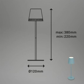 LED stolní lampa Kiki s baterií 3 000K, modrá