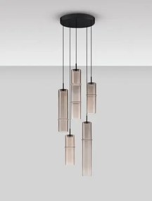 Designový lustr Sano 5 Smoky