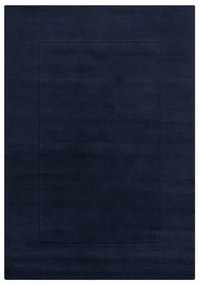 Tmavě modrý ručně tkaný vlněný koberec 160x230 cm Textured Wool Border – Flair Rugs