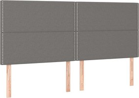 Box spring postel s matrací a LED tmavě šedá 180x200 cm textil 3134814