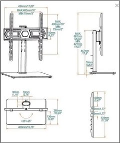 Univerzální stojan TV 32"-55" Cabletech UCH0022-S, nosnost 40kg