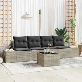 Set pohovek 5 ks Světle šedá polyratan 3346932