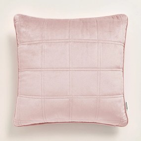 Room99 Dekorační povlak na polštář Colette Velvet Prošívané Kostky Barva: Světle růžová, Velikost: 40 x 40 cm