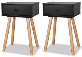 Noční stolky 2 ks masivní borové dřevo 40 x 30 x 61 cm černé 244741