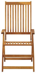 Skládací zahradní židle s poduškami 3 ks masivní akáciové dřevo,  3064092