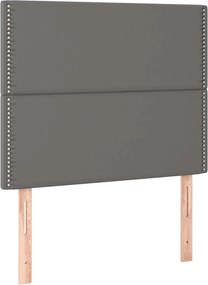 Box spring postel s matrací šedá 100x200 cm umělá kůže 3132427