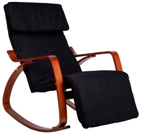 modernHOME Houpací křeslo chaise lounge, lískový ořech/černá