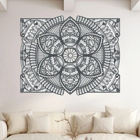 dřevo života 6 vrstvá dřevěné mandala TVOŘIVOSTI Zvolte rozměr (cm): 95x76, Zvolte barvu dekoru: Bílá-Antracit