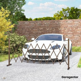 Outsunny Sklopná a Roztahovací Bezpečnostní Brána 250D x 31Š x 104V cm Hliník Metal Čokoládová