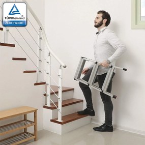 Třístupňové skládací schůdky TRIO stříbrbé