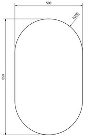 Sapho, Zrcadlo 50x85cm, ovál, bez uchycení