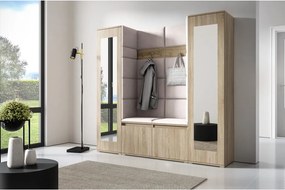 Eka Předsíňová stěna s čalouněnými panely Trinity 31 - Sonoma / Krémová bílá 2301