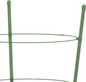 Opory pro zahradní rostliny se 3 kroužky 5 ks zelené 45 cm ocel 319372