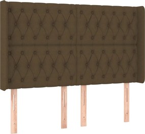 Box spring postel s matrací a LED tmavě hnědá 160x200 cm textil 3139128