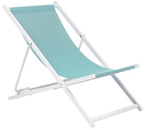 Skládací plážová židle tyrkysová/bílá LOCRI II Beliani