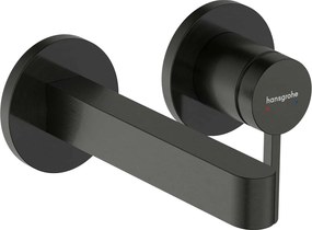 Hansgrohe Finoris - Umyvadlová baterie pod omítku, s výpustí, 2-otvorová instalace, EcoSmart, kartáčovaný černý chrom 76051340