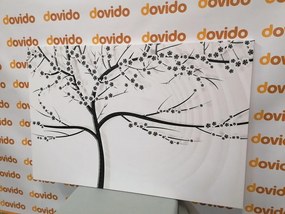 Obraz moderní černobílý strom na abstraktním pozadí - 120x80 cm