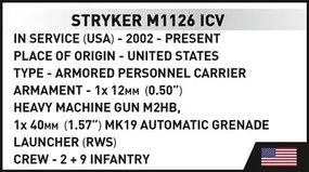 COBI Stavebnice Stryker M1126 ICV / Ozbrojené síly / 661 dílků / 1:35