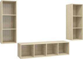 3dílný set TV skříněk dub sonoma kompozitní dřevo 3079748