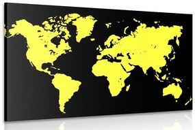 Obraz žlutá mapa na černém pozadí - 120x80 cm