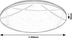 Rabalux Stříbrné stropní LED svítidlo Oswald2 400mm 24W 71053