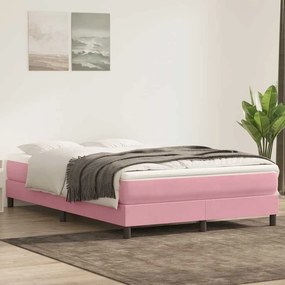 Postel Box Spring bez matrace růžová 140x220 cm samet 3315878