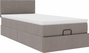 Osmanský rám postele s matrací taupe 90x190cm textil 3312191