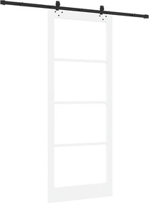Posuvné dveře Bílá 93 x 232 cm Masivní borové dřevo a sklo 3332320