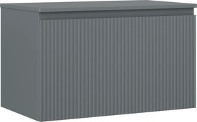 Mexen Rivel, koupelnová skříňka 80 cm s horní částí, 1 zásuvka, drážkovaná, grafitová matná, 91A20-08047-1-BFC66