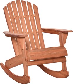 Zahradní houpací křeslo Outsunny Adirondack 77 x 94 x 97 cm, pohodlné zahradní křeslo na balkon a terasu, přírodní vzhled dřeva | Aosom.de