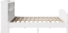Postel s knihovnou bez matrace bílá 180x200 cm masivní borovice 3323135