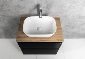 Aqualine Aqualine, ALTAIR skříňka s deskou 68 cm, černá mat/dub emporio, AI670-01